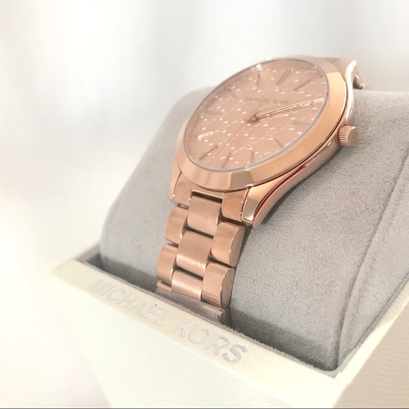 Michael Kors | Accessories | Last Mk Rose Gold Tone Slim Runway Watch ...